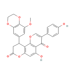CAS号:--- - 5-Hydroxy-3-(4-hydroxyphenyl)-10-(8-methoxy-2,3-dihydrobenzo[b][1,4]dioxin-6-yl)-9,10 ...