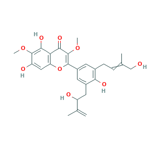 CAS号:--- - 5,7-Dihydroxy-2-[4-hydroxy-3-(2-hydroxy-3-methylbut-3-enyl)-5-(4-hydroxy-3-methylbut ...