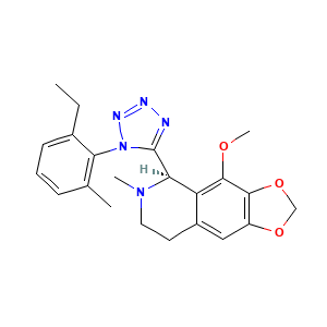CAS号:--- - (5R)-5-[1-(2-ethyl-6-methylphenyl)tetrazol-5-yl]-4-methoxy-6-methyl-7,8-dihydro-5H-[1 ...